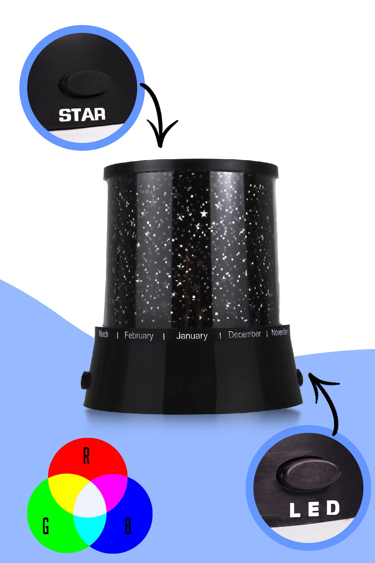 Star Master LED Projector Night Light – malren